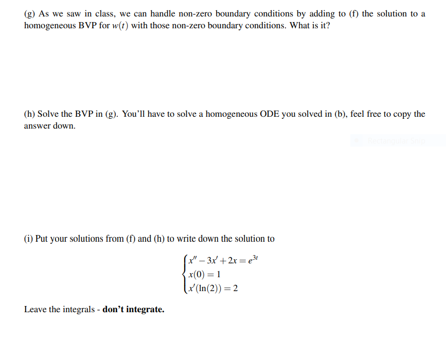 Solved (g) As we saw in class, we can handle non-zero | Chegg.com