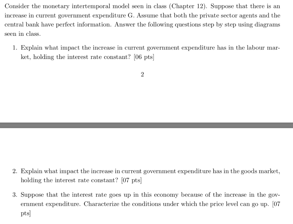 Solved Consider the monetary intertemporal model seen in | Chegg.com