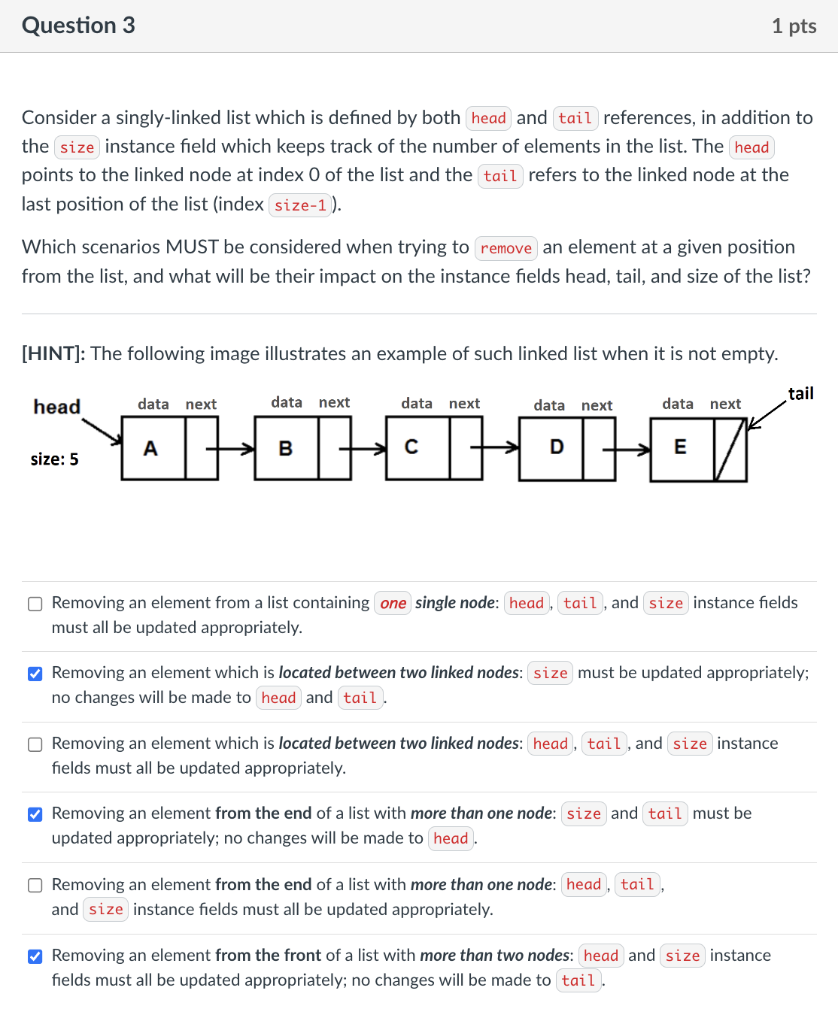 Solved Consider a singly-linked list which is defined by | Chegg.com
