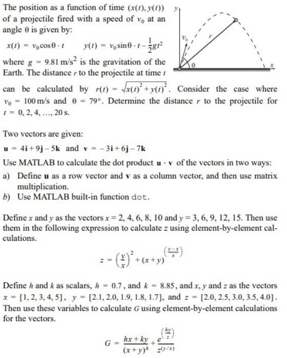 Solved The position as a function of time (x(t),y(t)) of a | Chegg.com