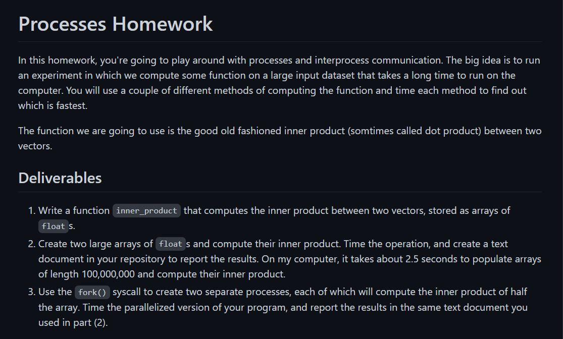 Solved Processes Homework In this homework, you're going to | Chegg.com