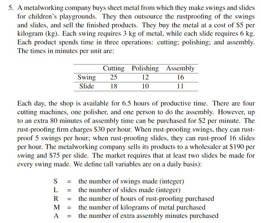 Solved A) Formulate an algebraic model for the problem. B) | Chegg.com