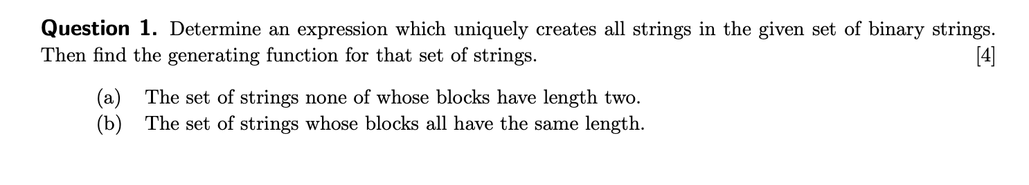 Solved Question 1. Determine an expression which uniquely | Chegg.com
