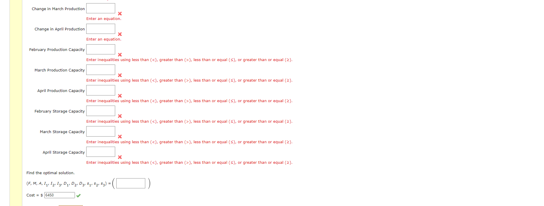 Solved necessary during month 2,I3= increase in production | Chegg.com