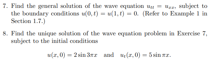 Solved 7. Find the general solution of the wave equation | Chegg.com