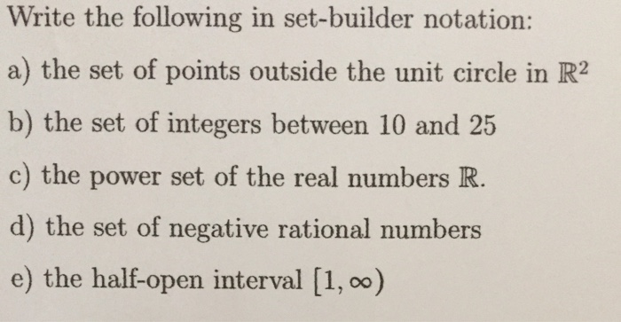 Solved Write the following in set-builder notation: a) the | Chegg.com