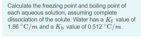 Solved Calculate the freezing point of the solution | Chegg.com