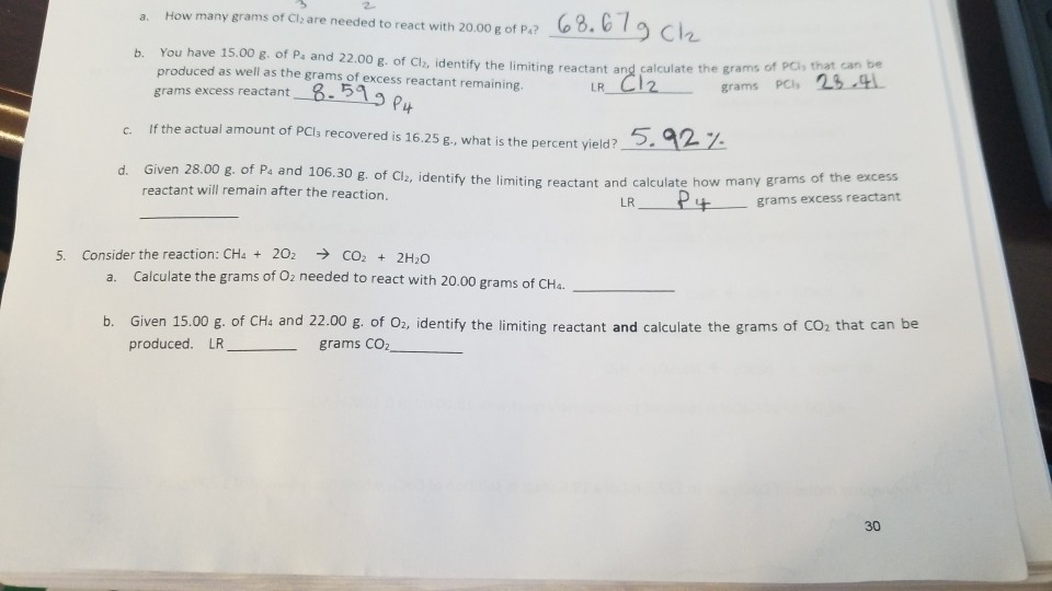 Solved 8.679 Ch How many grams of Cl; are needed to react | Chegg.com
