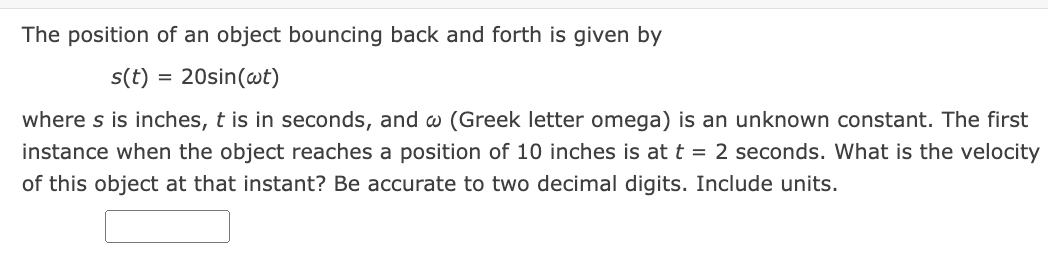 Solved The position of an object bouncing back and forth is | Chegg.com