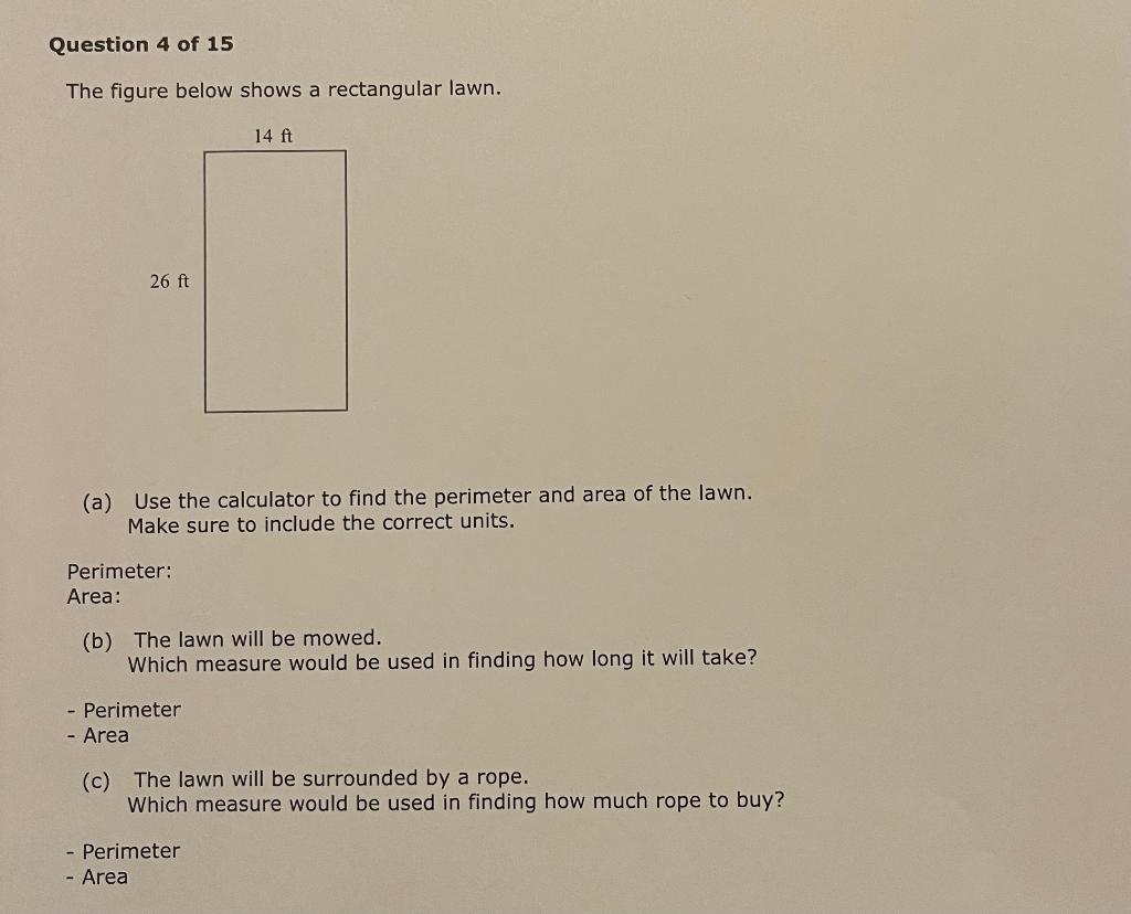 Solved The figure below shows a rectangular lawn. (a) Use | Chegg.com