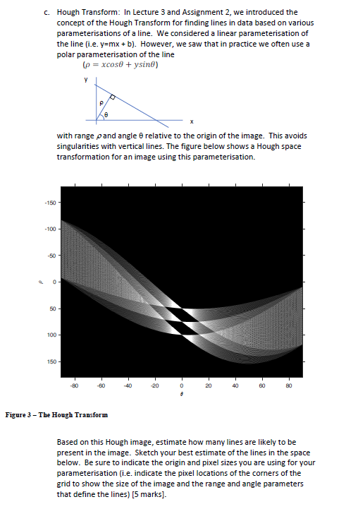 c. Hough Transform: In Lecture 3 and Assignment 2, we | Chegg.com