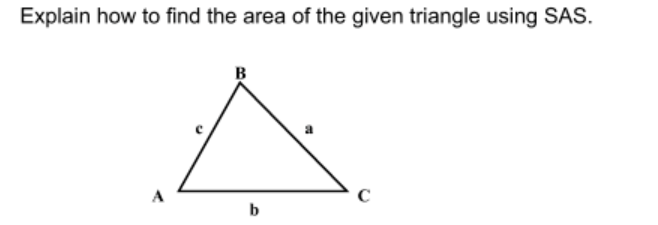 Explain how to find the area of the given triangle | Chegg.com