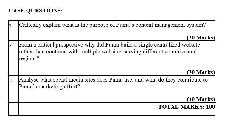 Solved 1. Critically explain what is the purpose of Puma’s | Chegg.com