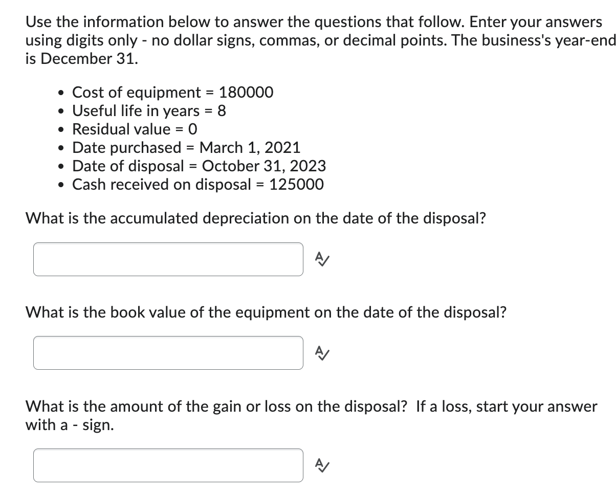 Solved Use the information below to answer the questions | Chegg.com