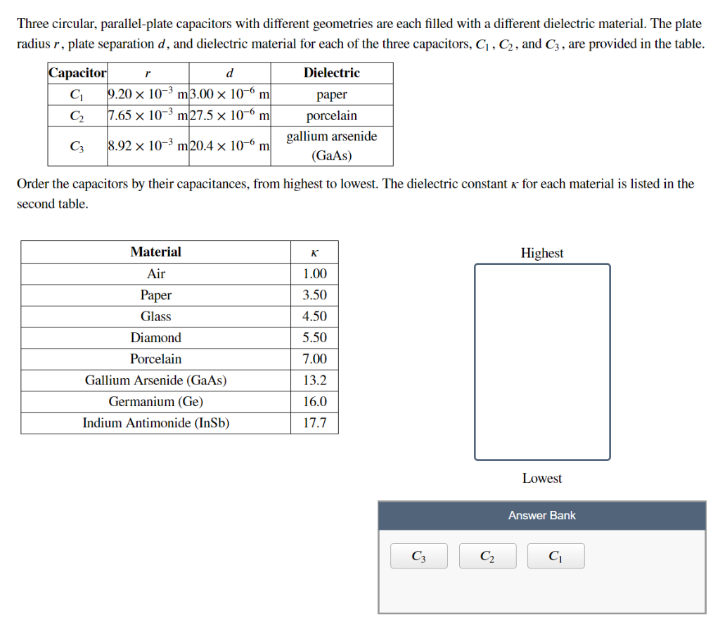 Solved Three circular, parallel-plate capacitors with | Chegg.com