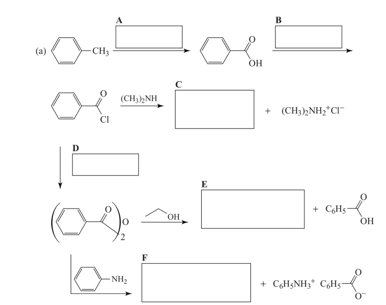 B (a) CH3 OH С (CH3)2NH + (CH3)2NH2+ci- C1 D E + C6H5 | Chegg.com