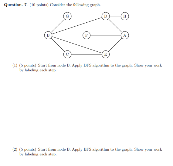 Solved Question. 7. (10 points) Consider the following | Chegg.com