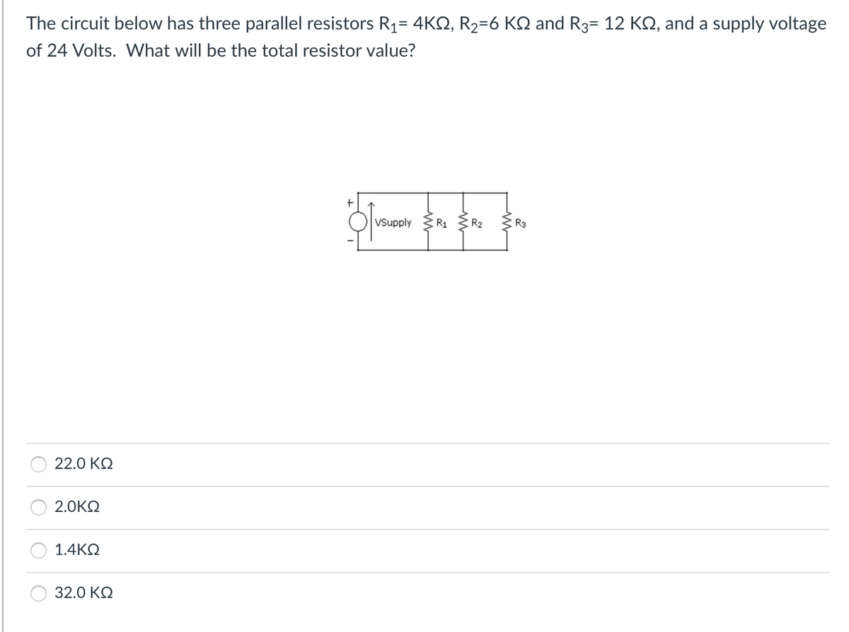 Solved The circuit below has three parallel resistors R1=4 | Chegg.com