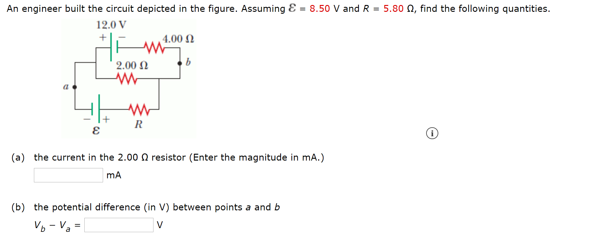 Solved An engineer built the circuit depicted in the figure. | Chegg.com
