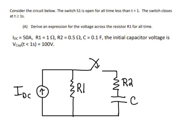 Solved How does the initial capacitor voltage of 100V | Chegg.com