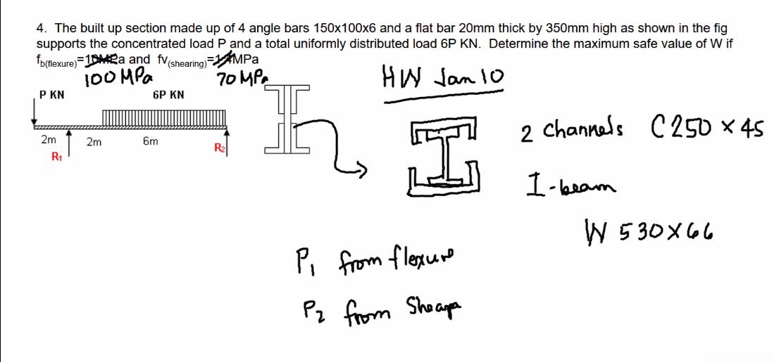 Solved The built up section made up of 4 angle bars | Chegg.com