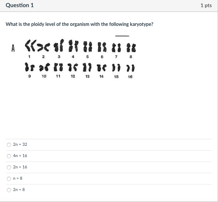 Solved 1.What is the ploidy level of the organism with | Chegg.com