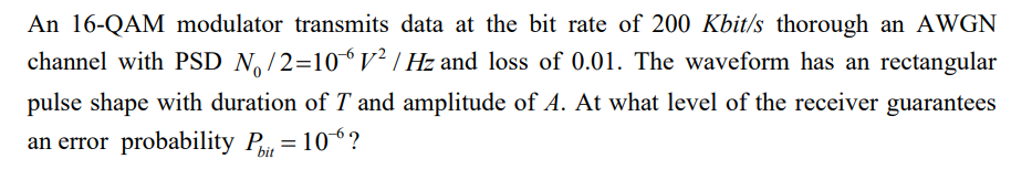 Solved An 16-QAM modulator transmits data at the bit rate of | Chegg.com