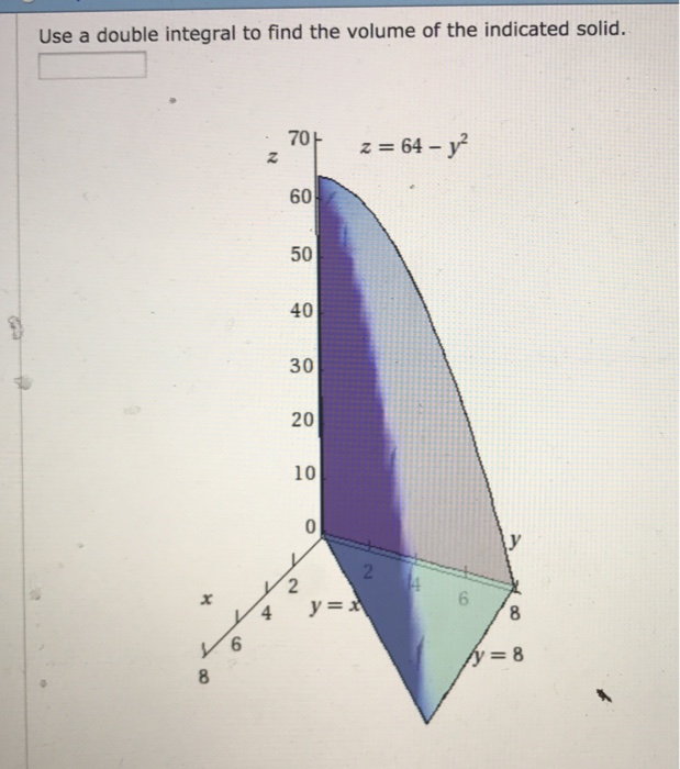Solved Use a double integral to find the volume of the | Chegg.com