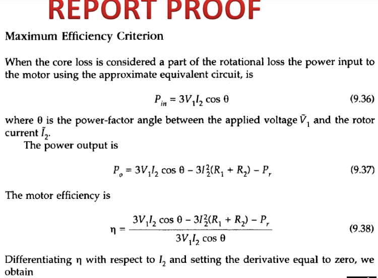 Solved REPORT PROOF Maximum Efficiency Criterion When the | Chegg.com