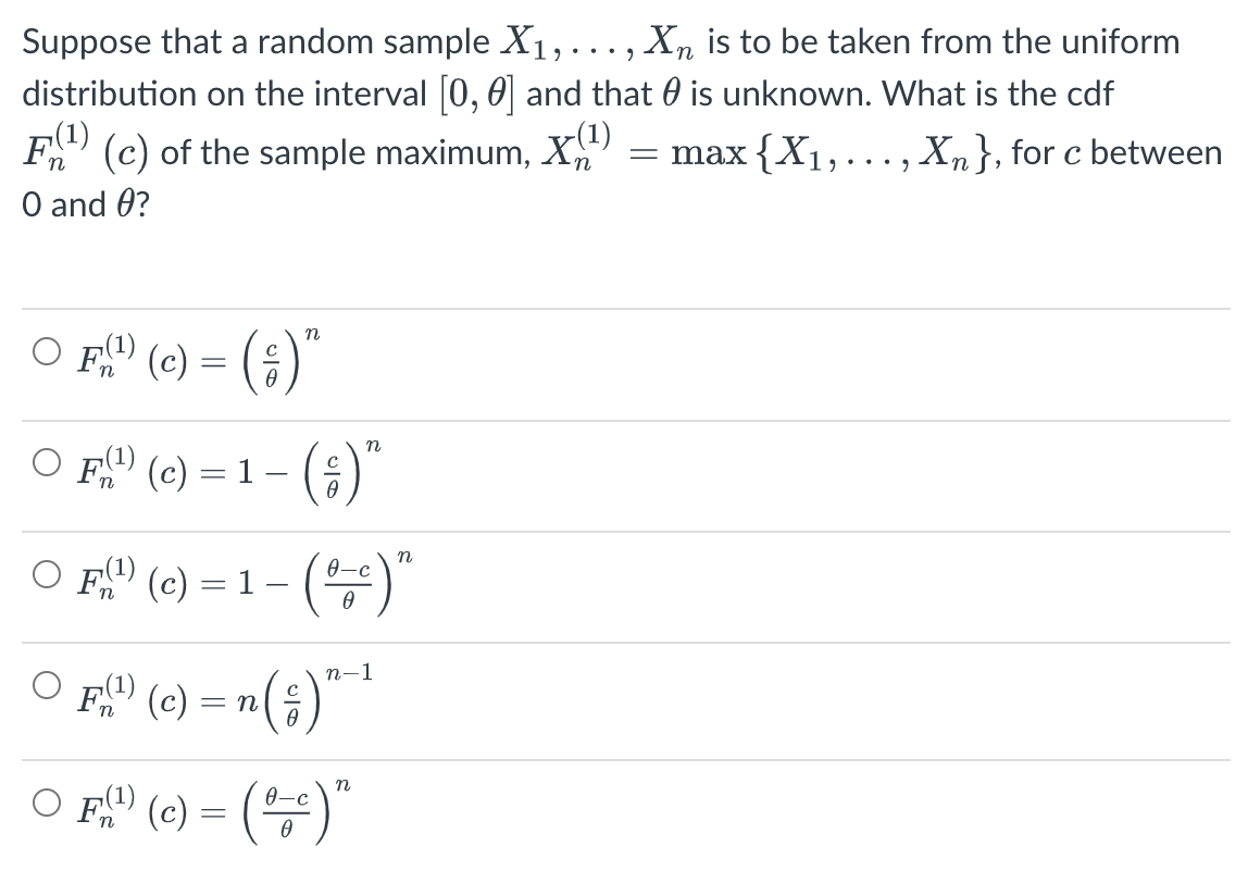 Solved Suppose that a random sample X1,…,Xn is to be taken | Chegg.com