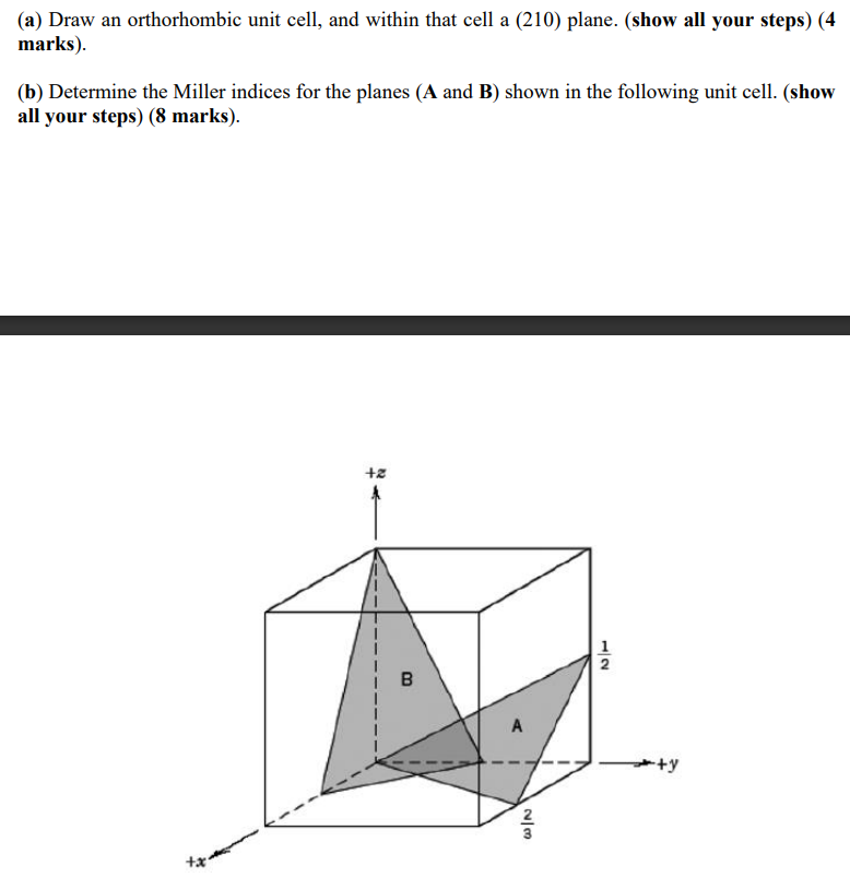 Solved (a) Draw an orthorhombic unit cell, and within that | Chegg.com