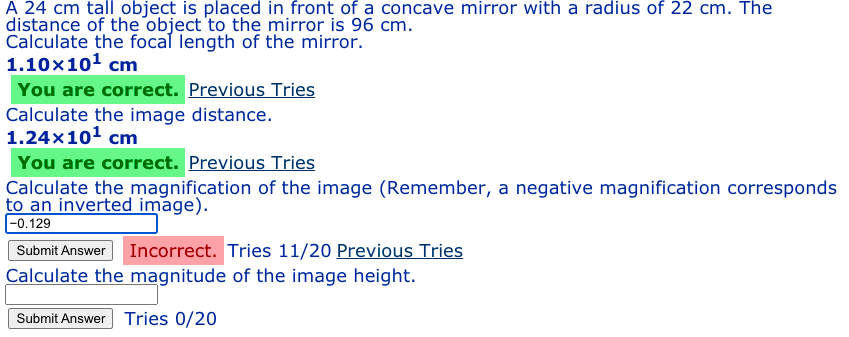 Solved A 24 cm tall object is placed in front of a concave | Chegg.com