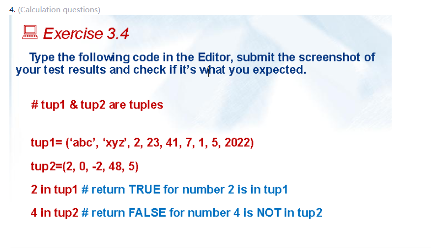 Solved 1. Calculation questions (4 questions in total, 100 | Chegg.com