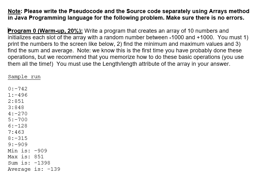 Solved Note Please Write The Pseudocode And The Source Code 0361