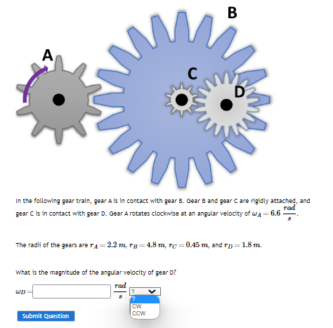 Solved In the following gear train, gear A is in contact | Chegg.com