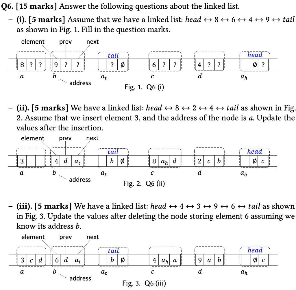 Solved Q6. [15 marks] Answer the following questions about | Chegg.com