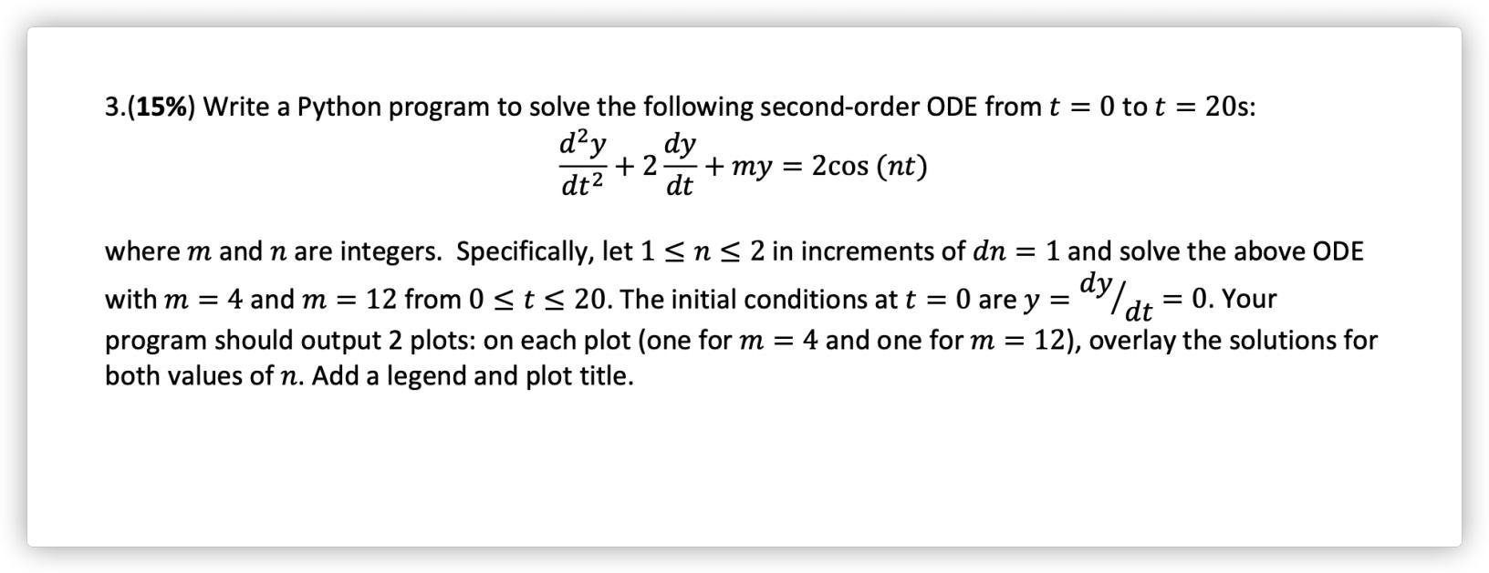 Solved This is a sophomore (second year) physical | Chegg.com
