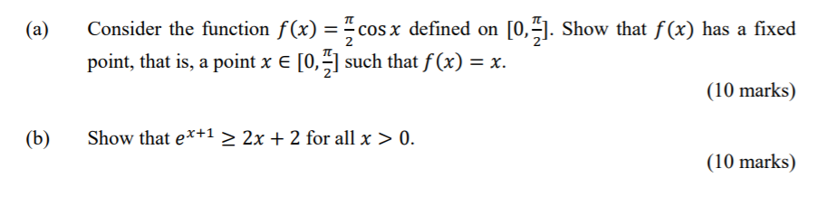 Solved (a) Consider the function f(x) = cos x defined on | Chegg.com