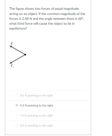 Solved The figure shows two forces of equal magnitude acting | Chegg.com