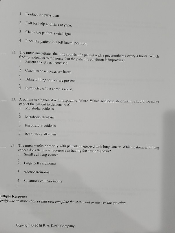 Solved 1 Contact the physician 2 Call for help and start | Chegg.com