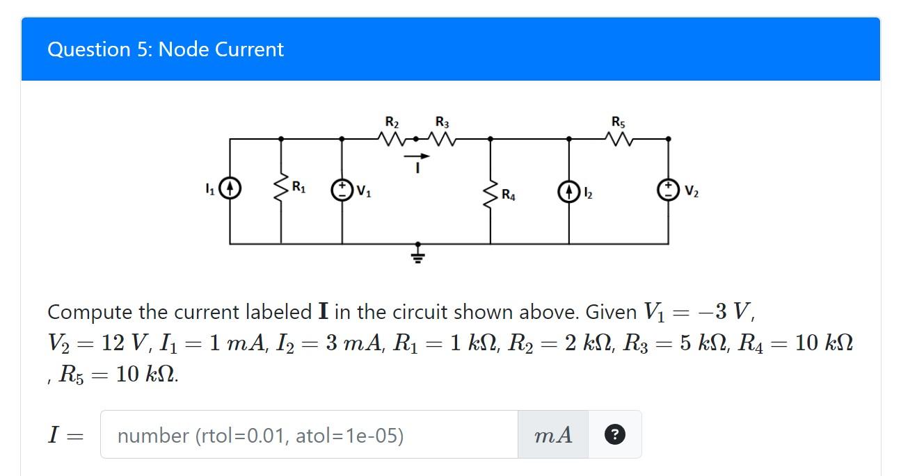 Solved Compute the current labeled I in the circuit shown | Chegg.com
