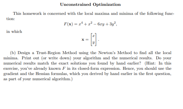 Solved Design a Trust-Region Method using the Newton’s | Chegg.com