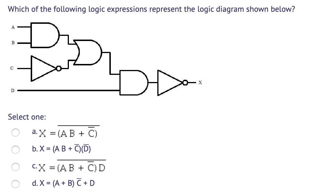 Solved Which Of The Following Logic Expressions Represent Chegg