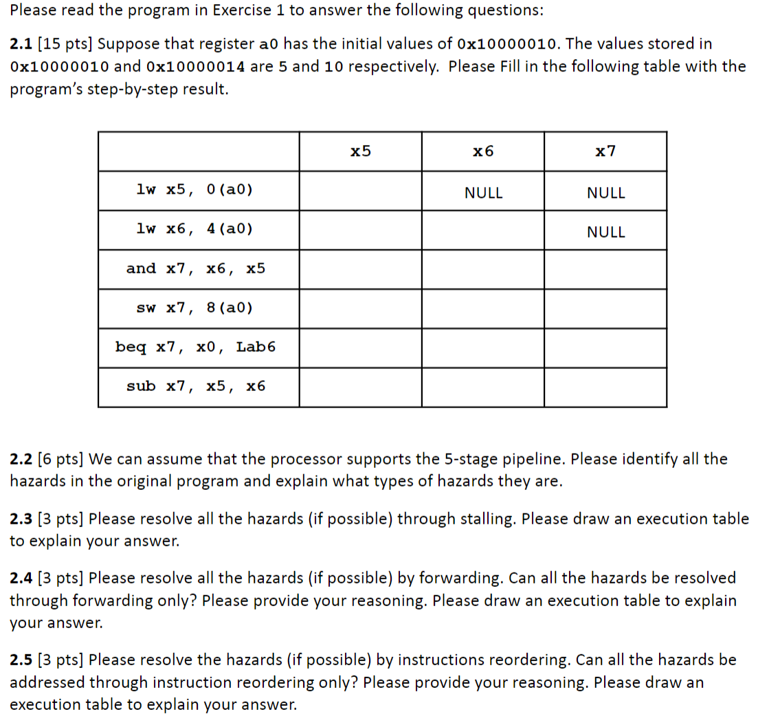 Solved 1w×5,0(a0) lw x6,4(a0) and x7,x6,x5 sw x7,8(a0) beq | Chegg.com