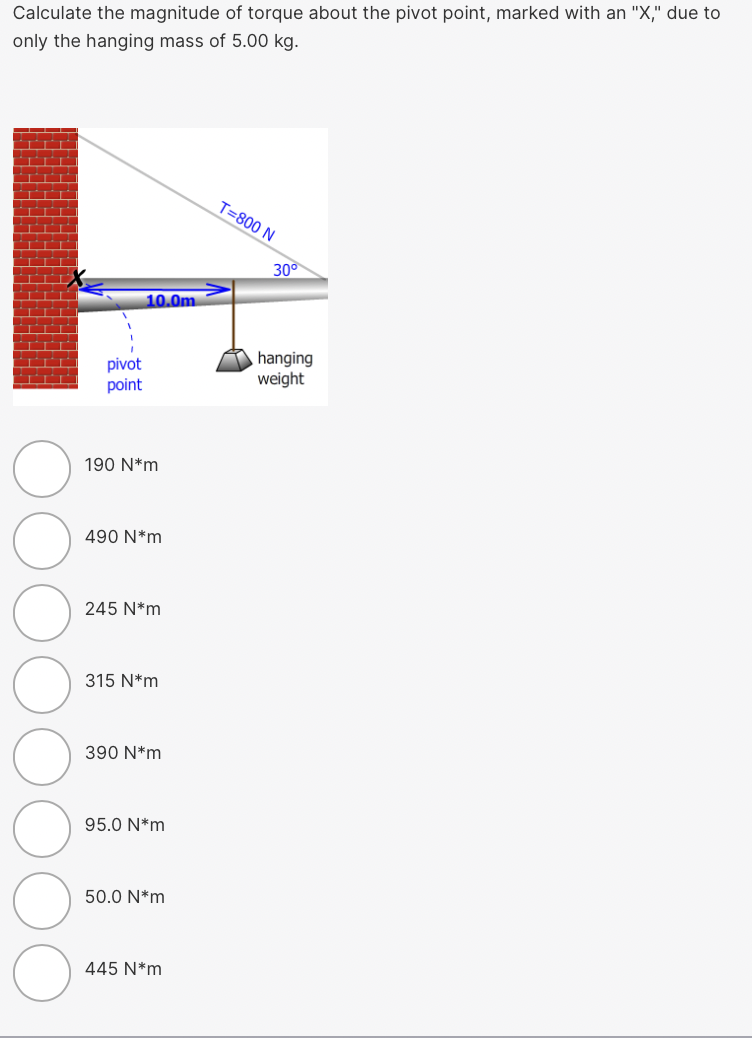 Solved Calculate the magnitude of torque about the pivot | Chegg.com