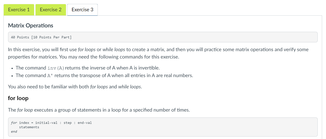 Solved In this exercise, you will first use for loops or | Chegg.com