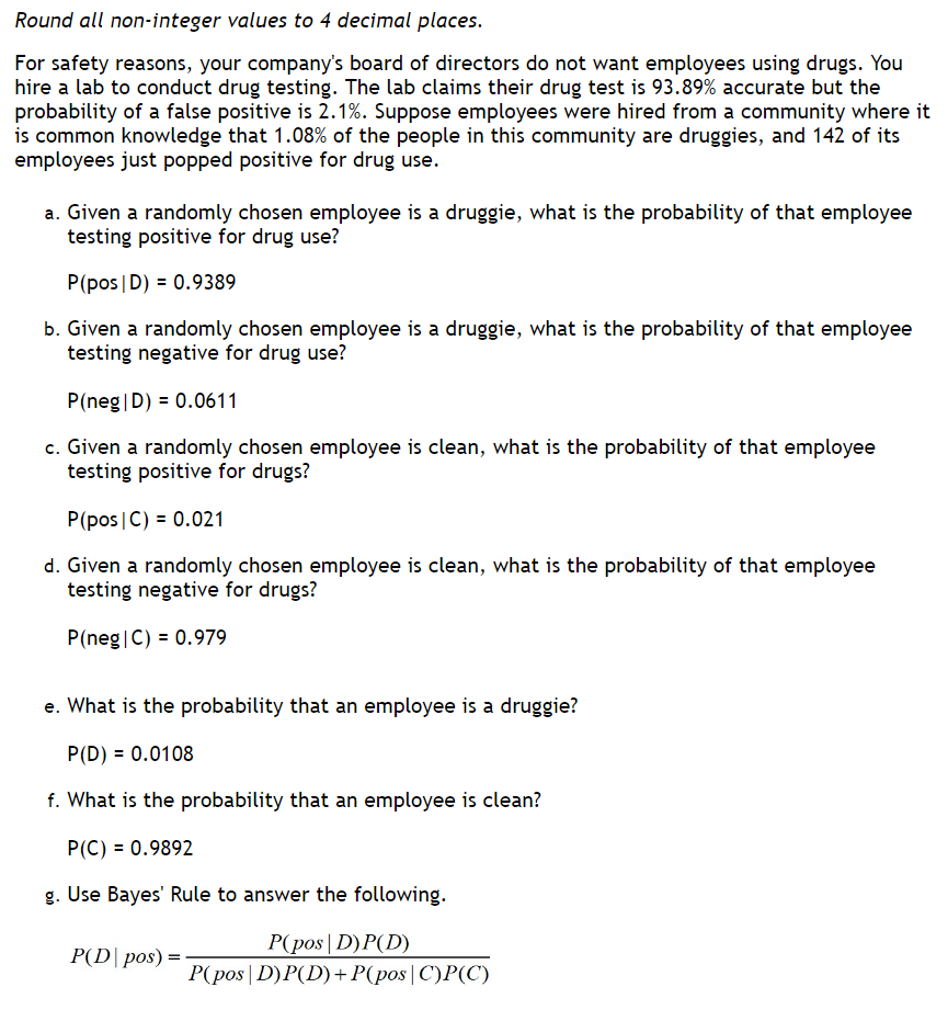 Solved Round all non-integer values to 4 decimal places. For | Chegg.com
