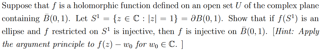 Solved Suppose that f is a holomorphic function defined on | Chegg.com