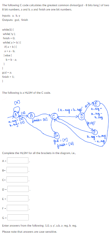 The following C code cakulates the greatest common | Chegg.com