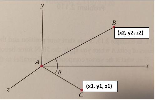 Solved Determine the angle θ between line AB and AC. Find | Chegg.com